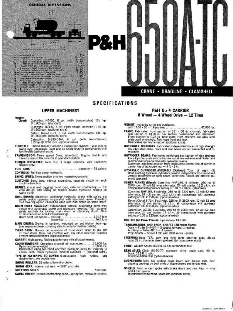 Manual 1 P&H 650TC | PDF