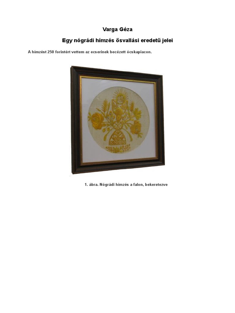 Varga Geza Nogradi Himzes | PDF