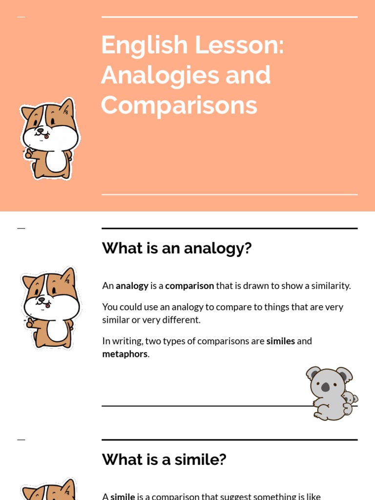 English Lesson - Analogies and Comparisons | PDF