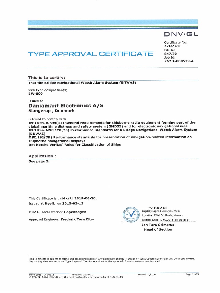 Bnwas Type Approval | PDF