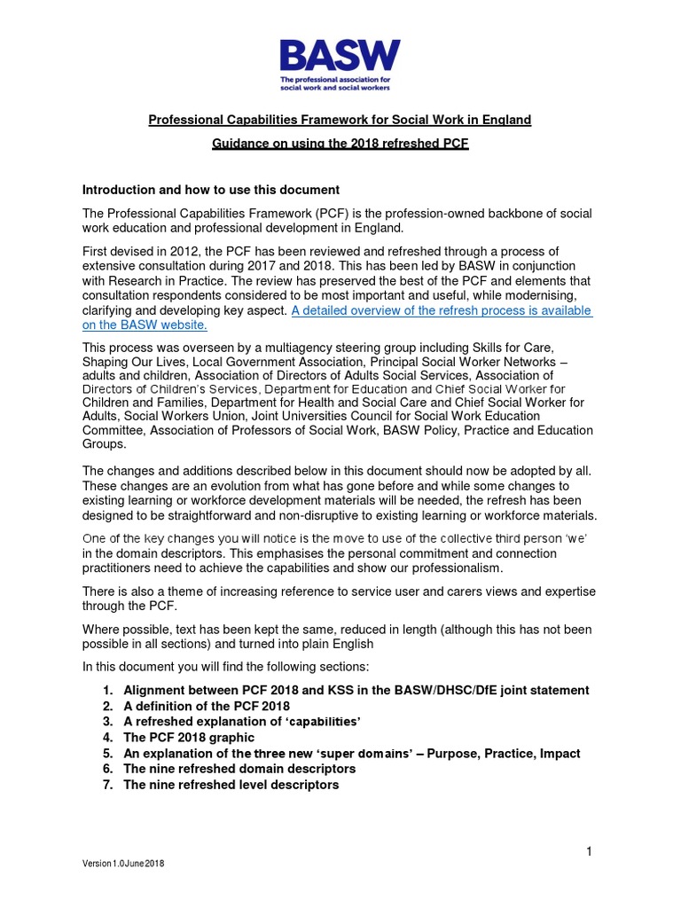 PCF Final Documents Overview 11 June 2018 | PDF | Social Work | Expert