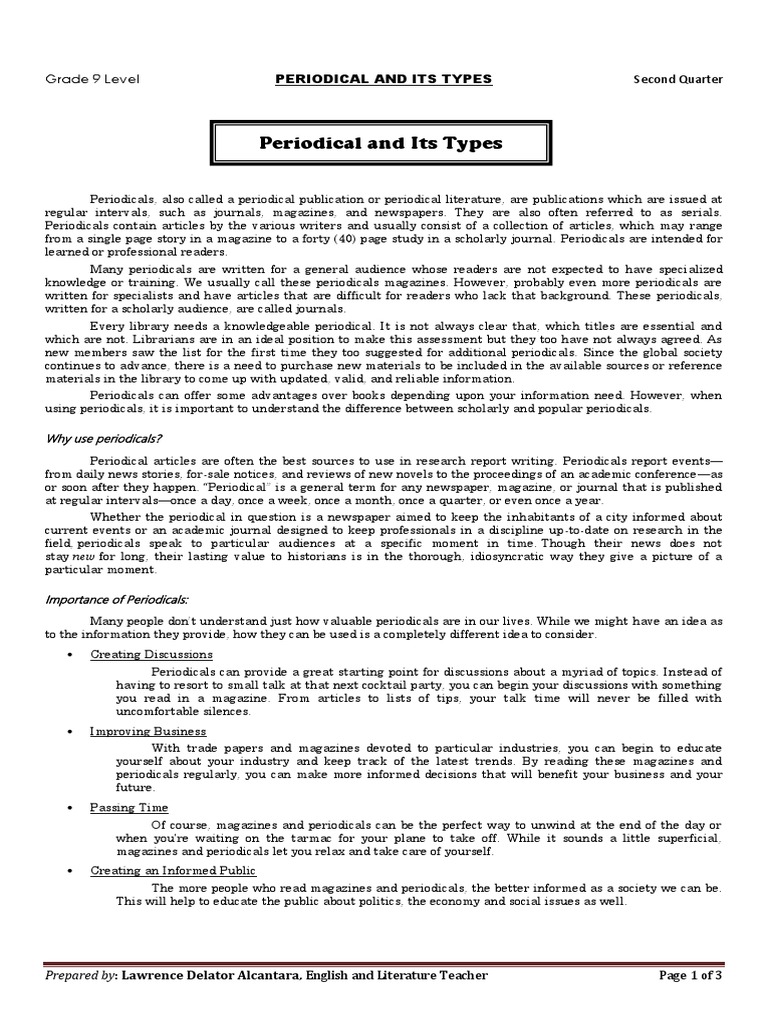 2.06 Ok Periodical and Its Types | PDF | Academic Journal | Magazines