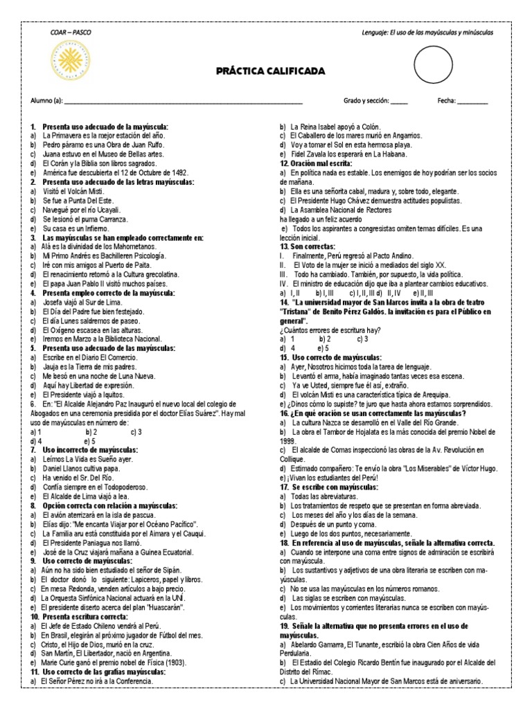 El uso adecuado de mayúsculas y minúsculas | PDF | Perú