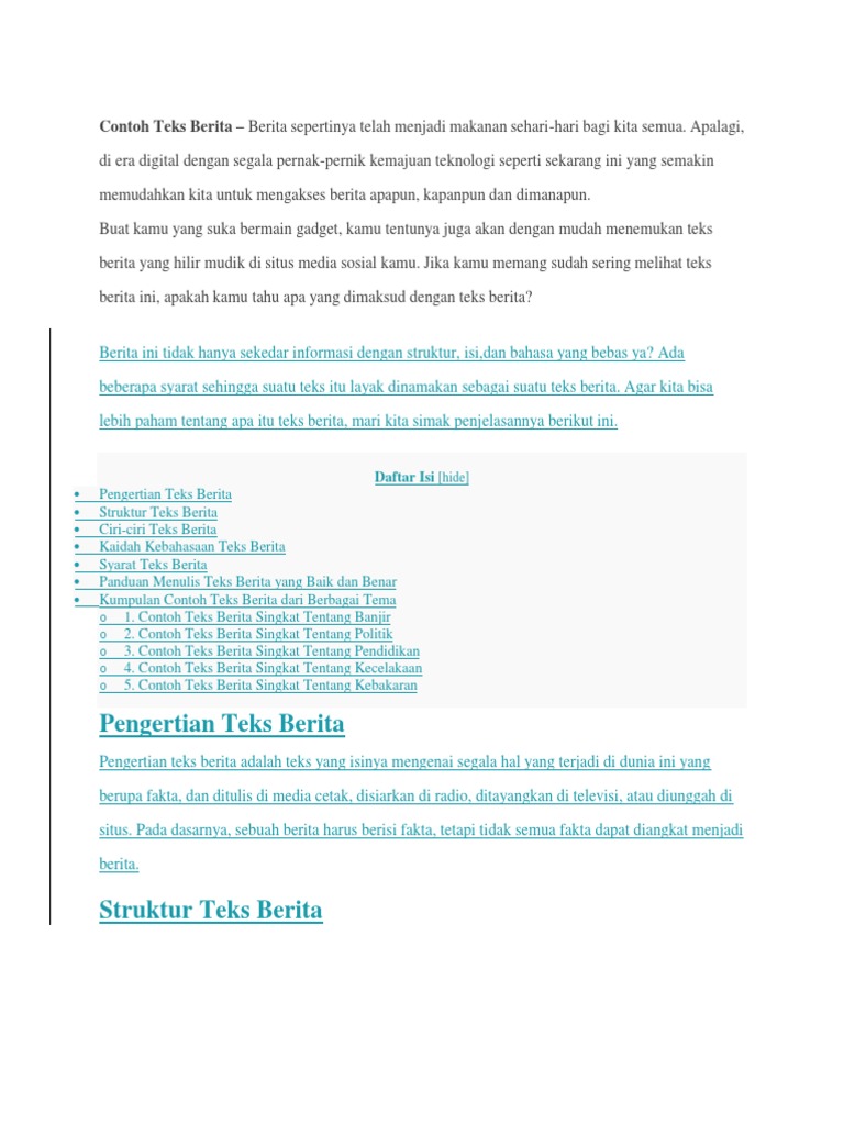 Contoh Teks Berita | PDF