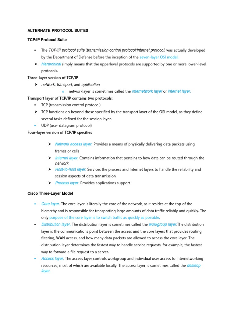 Overview of TCP/IP Protocol Suite | PDF | Error Detection And ...