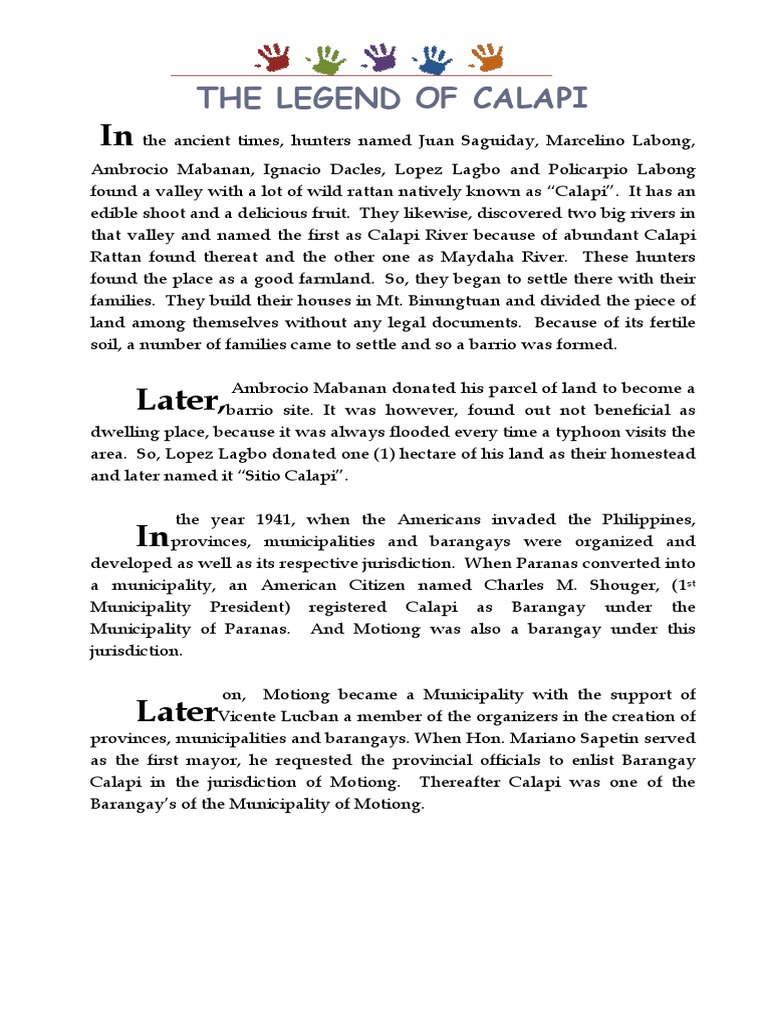 The Legend of Calapi | Download Free PDF | Mass (Liturgy) | Catholic Church