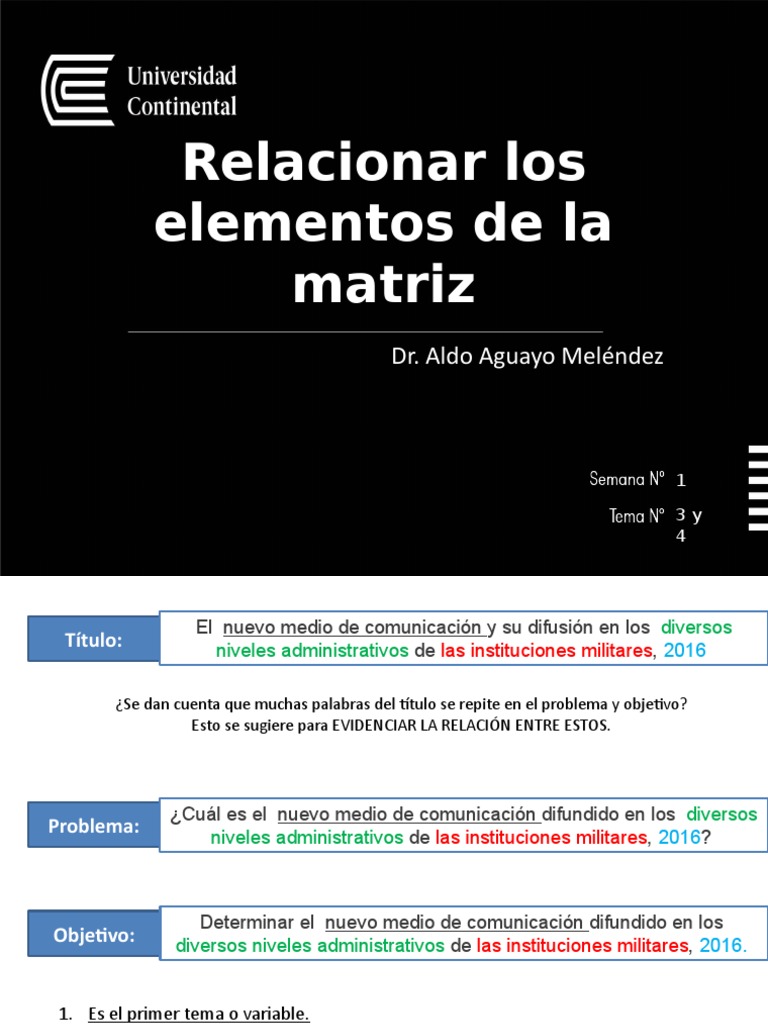 Relacionar Los Elementos de La Matriz | PDF | Ciencia cognitiva ...