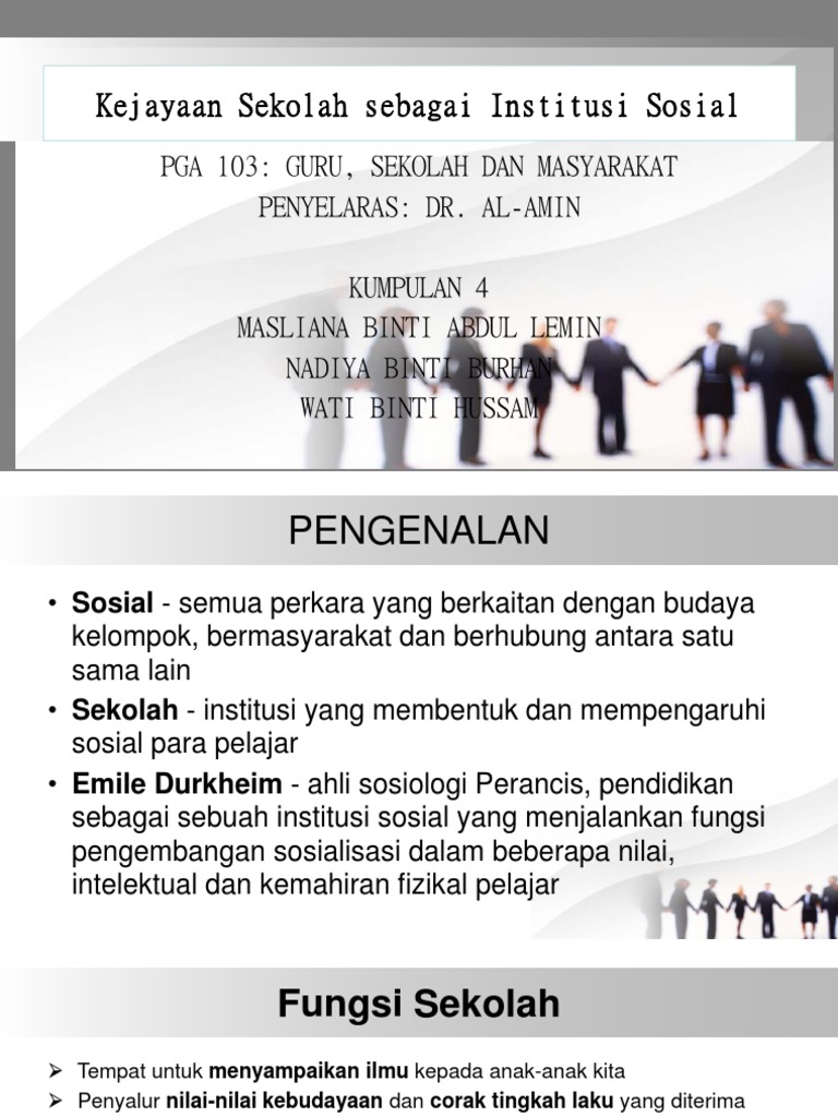 Sekolah sebagai Institusi Sosial Utama | PDF