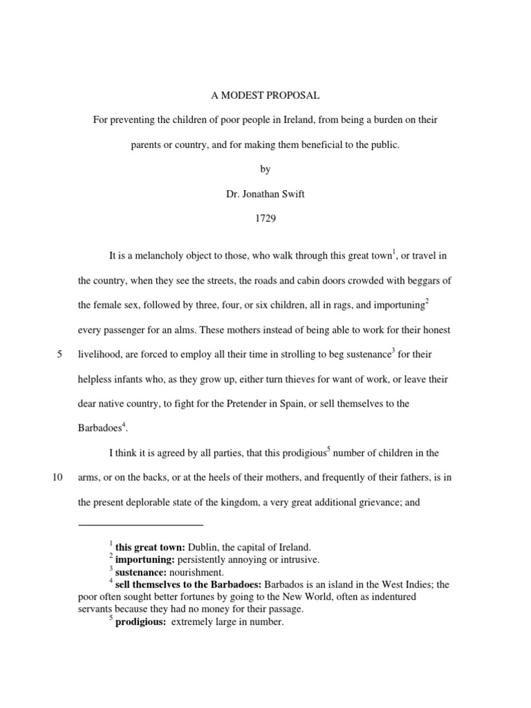 A Modest Proposal PDF | PDF | Monarchy Of The United Kingdom | Pound ...