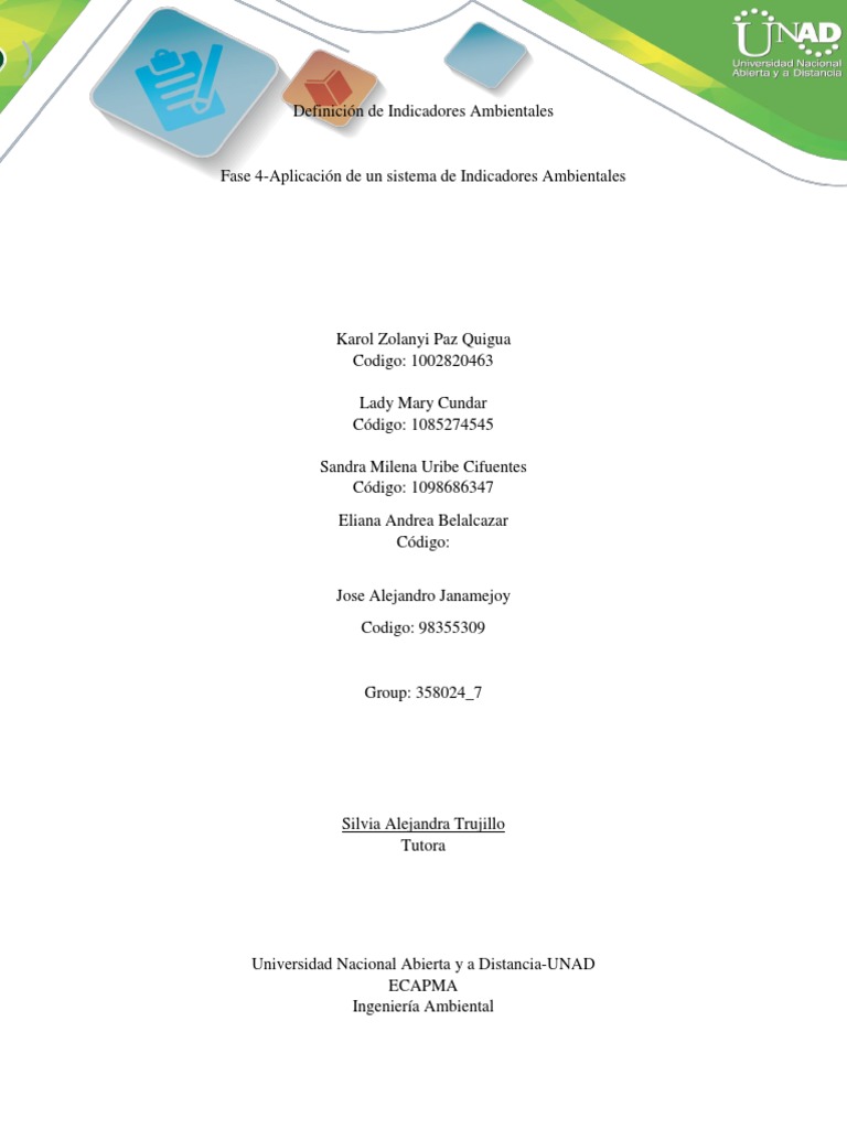 Fase 4 - Aplicación de Un Sistema de Indicadores Ambientales | PDF | Entorno natural | Planificación