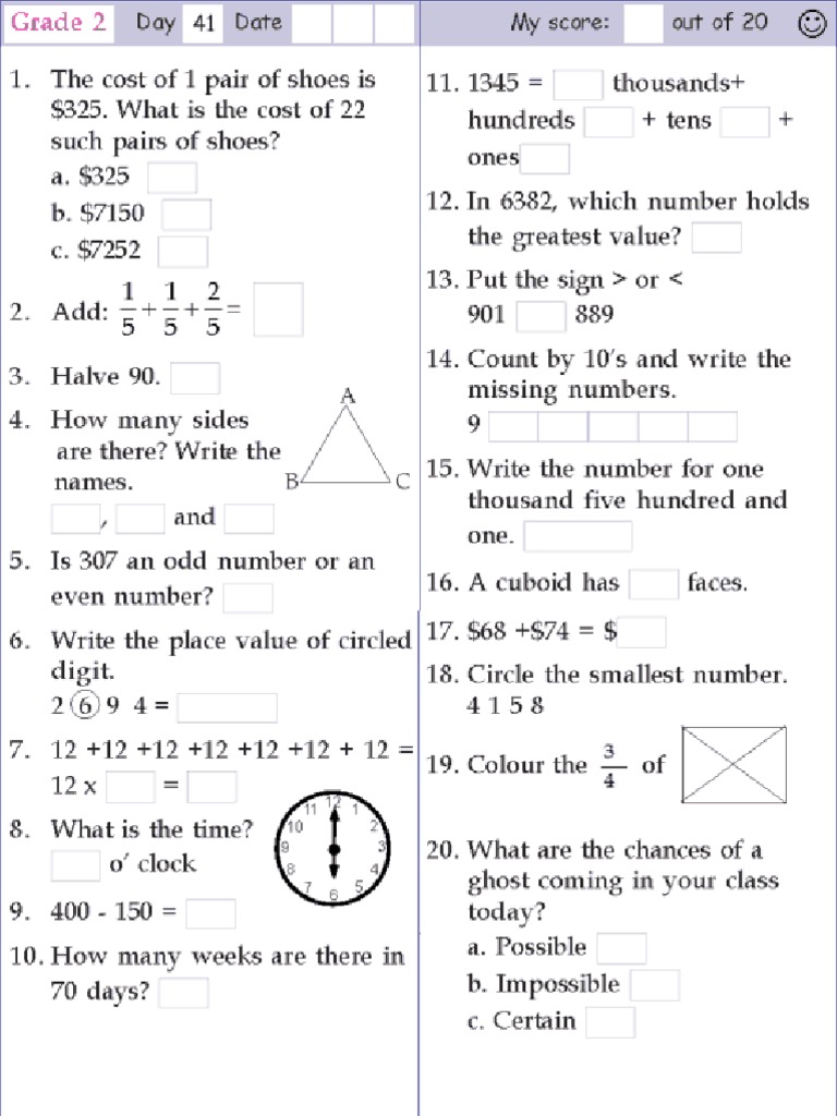 Grade 2 Mental Maths | PDF
