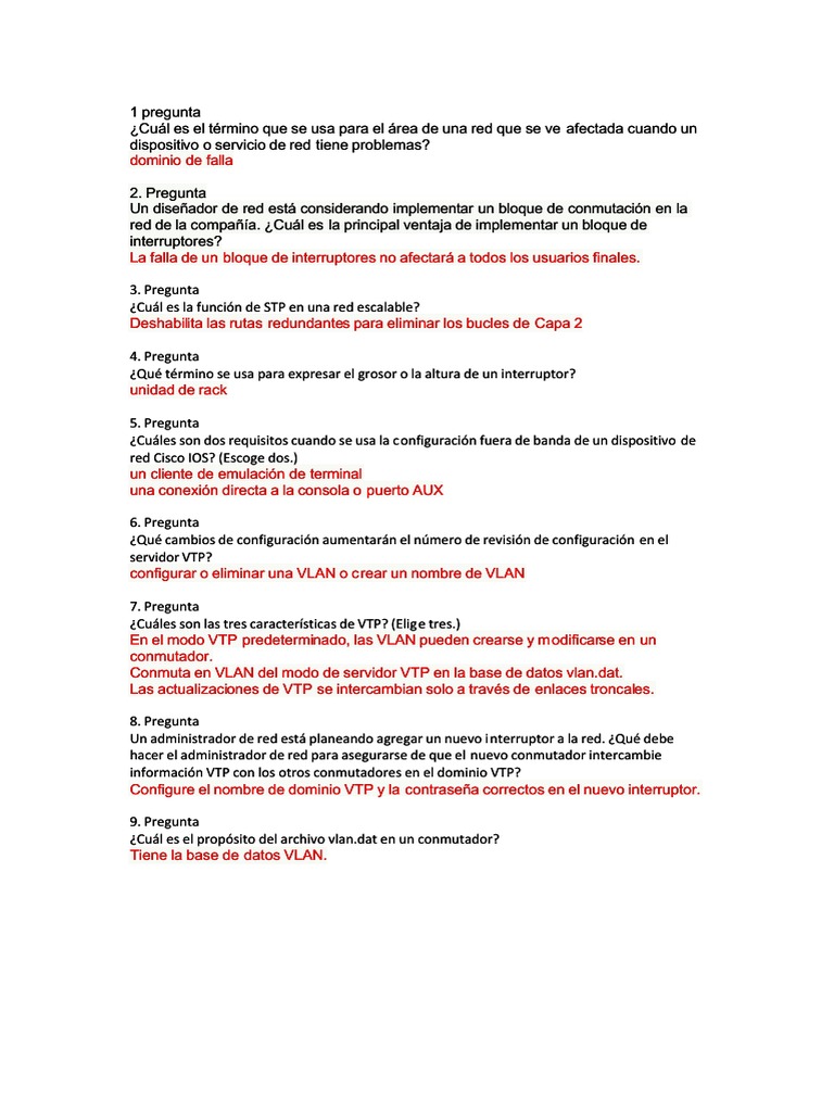 Examen Final CCNA3 PDF | PDF | Enrutador (Computación) | Conmutador de red