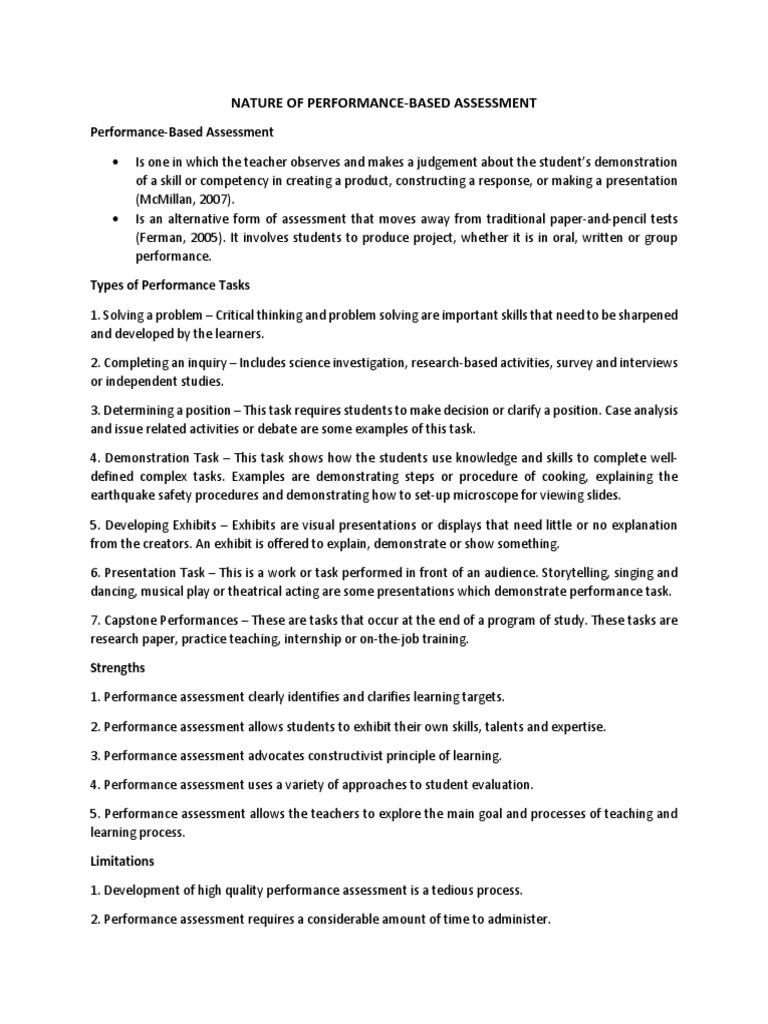 Understanding Performance-Based Assessment | PDF | Rubric (Academic ...