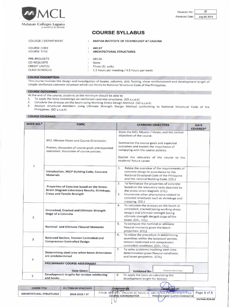 Syllabus | PDF | Teaching Methods & Materials | Science & Mathematics
