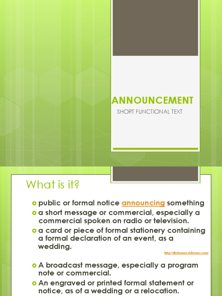 Guide to Writing Effective Announcements | PDF | News | Business