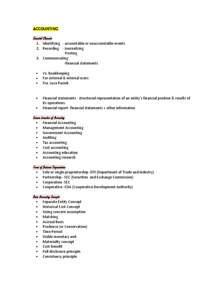 Essential Accounting Concepts and Principles Explained | PDF | Expense ...