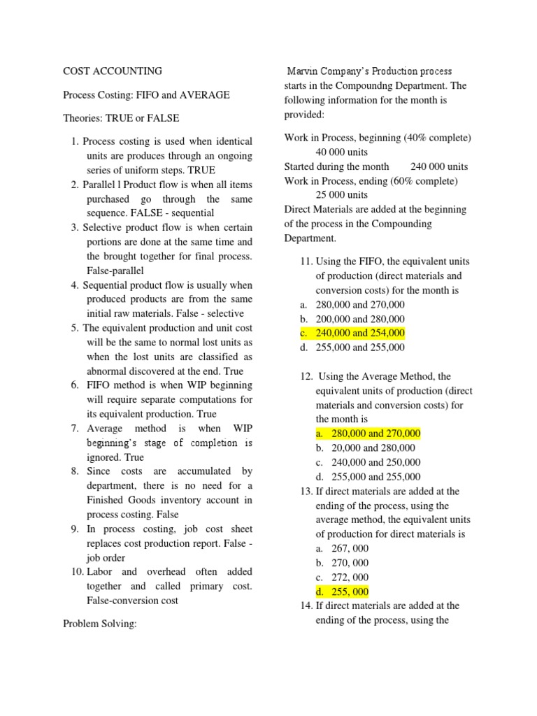 Process Costing | PDF | Inventory | Areas Of Computer Science
