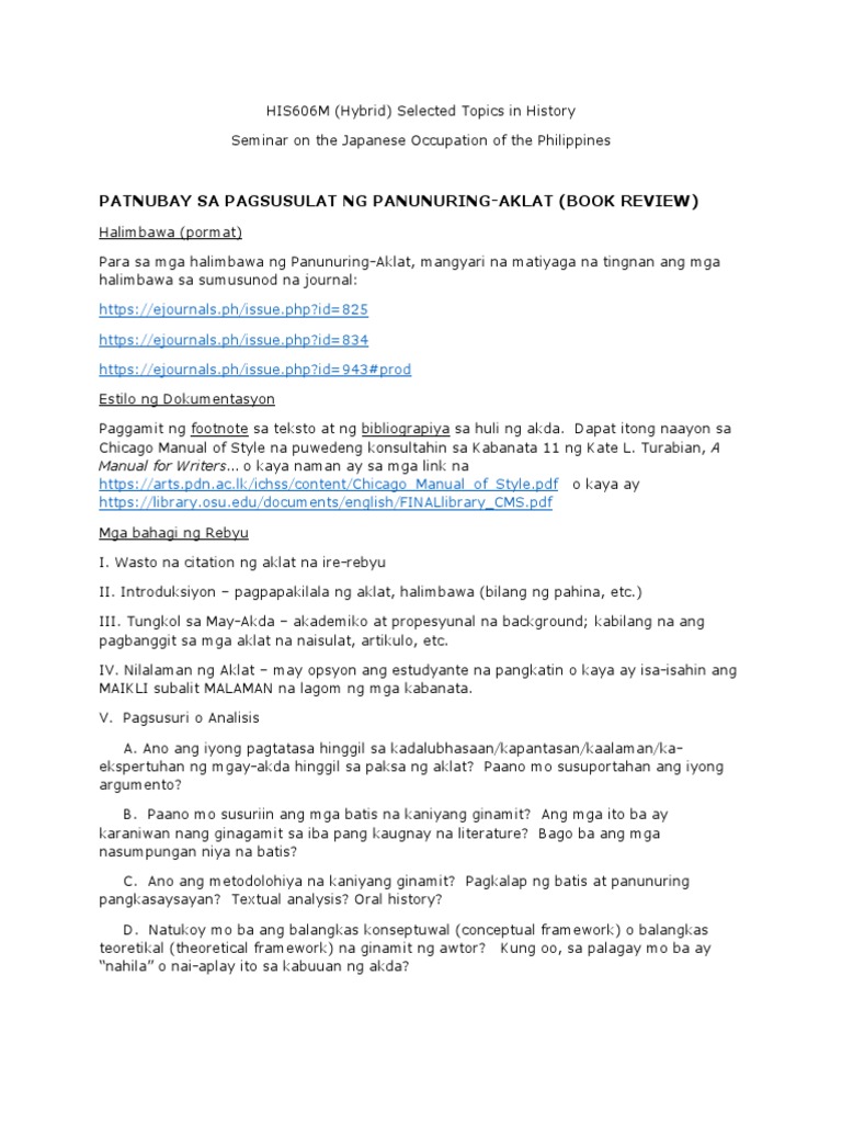 Gabay Sa Panunuring-Aklat | PDF