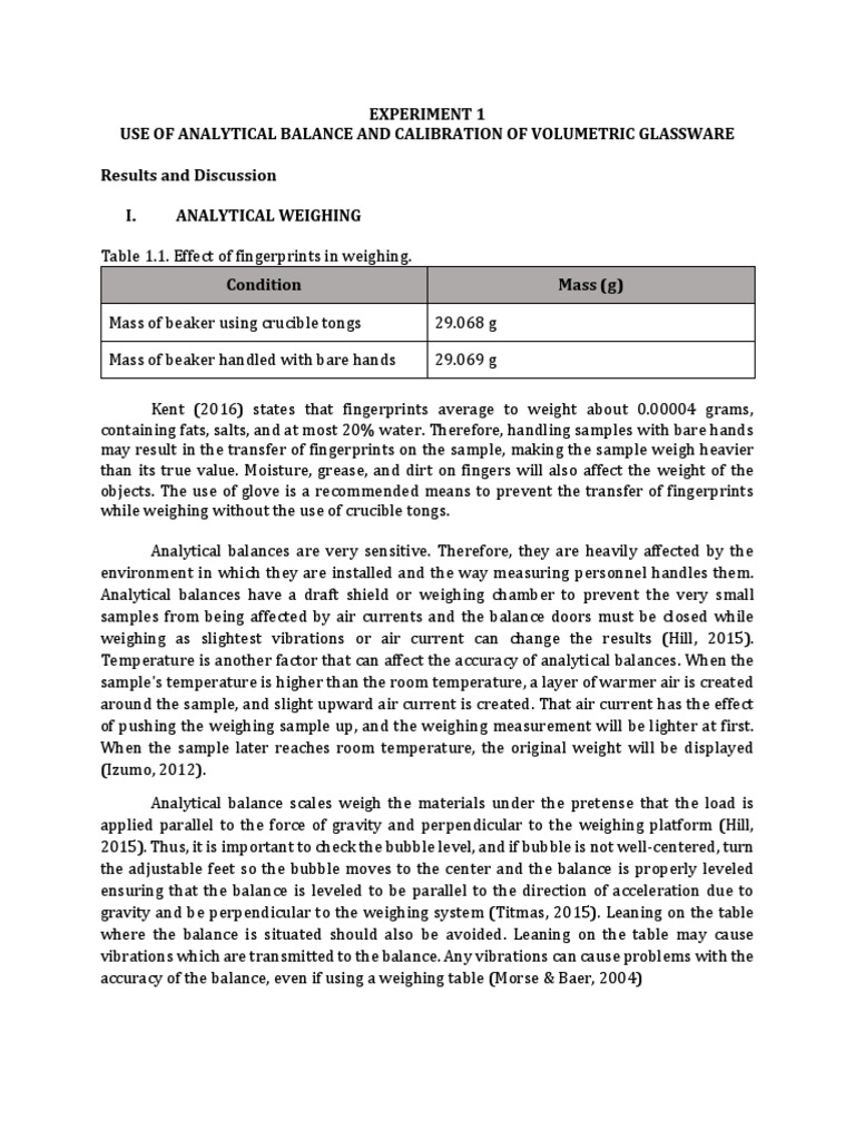 Experiment 1 | PDF | Weight | Weighing Scale