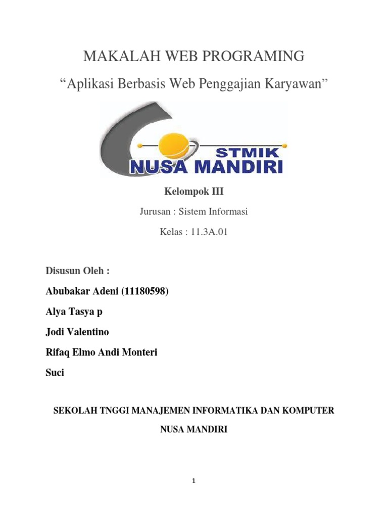 Makalah Web Programming Kelompok | PDF