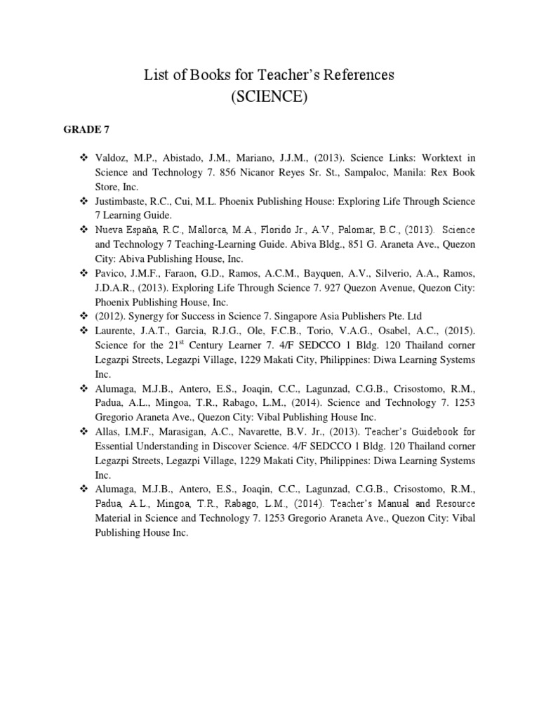 List of Books For Teachers References | PDF | Cooking | Food And Drink
