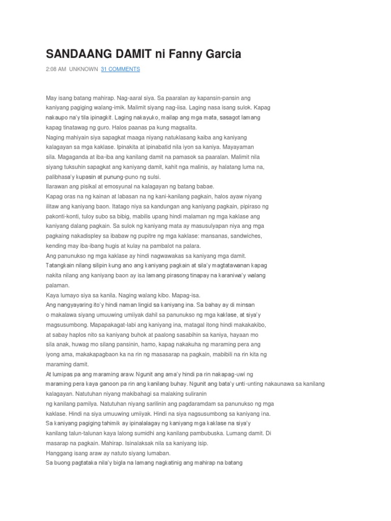 Sandaang Damit Ni Fanny Garcia | PDF