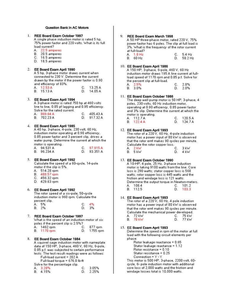 EE109XElectrical Machinery Question Bank | PDF | Electric Motor ...