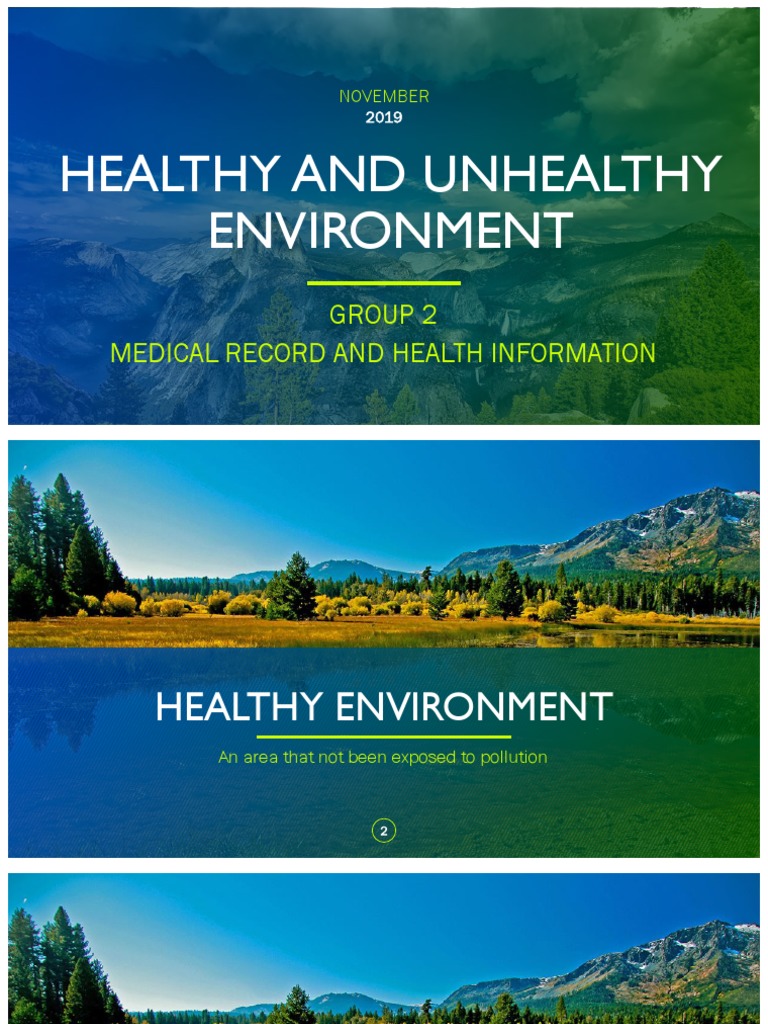 Healthy and Unhealthy Environment | PDF