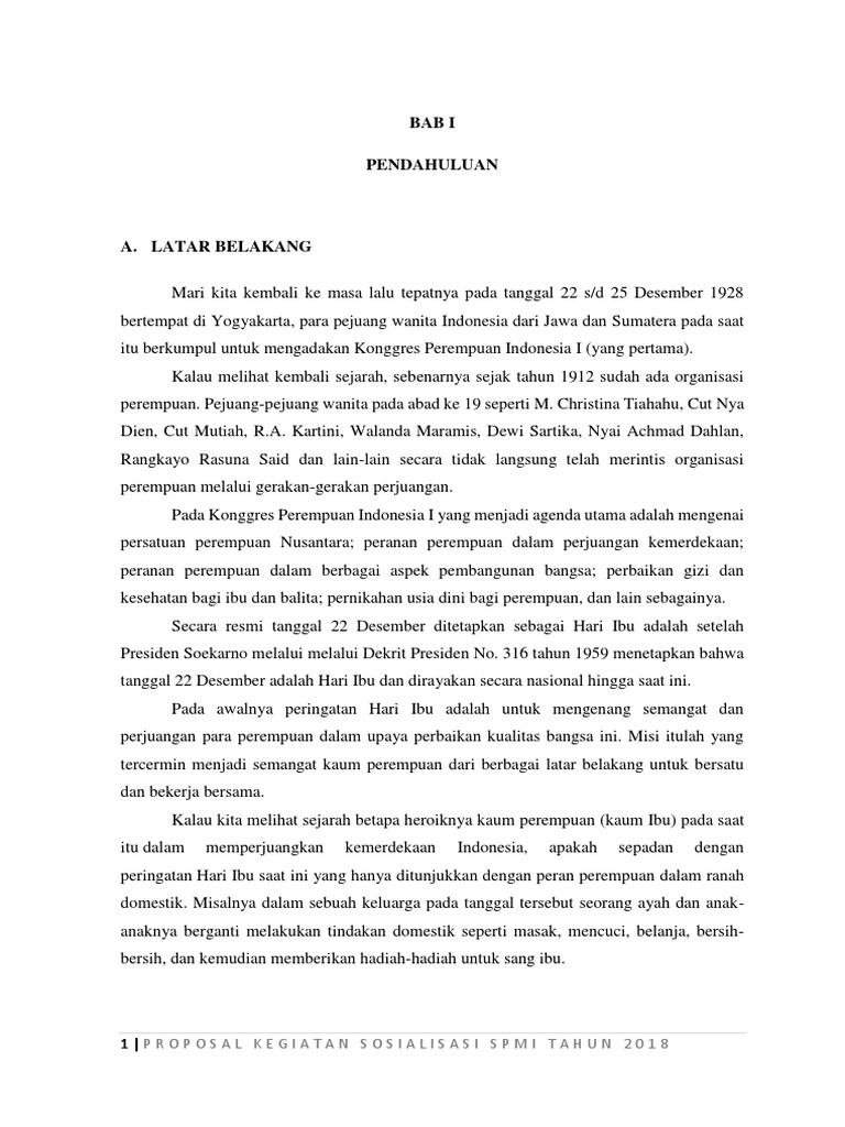 Proposal Hari Ibu 2018 | PDF