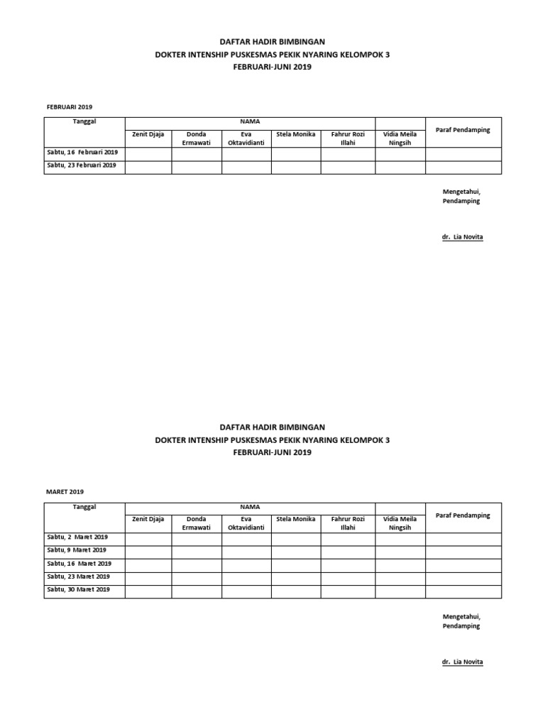 Absen Bimbingan | PDF
