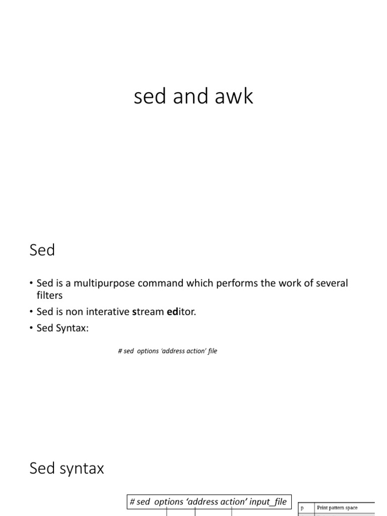 Sed and Awk | PDF