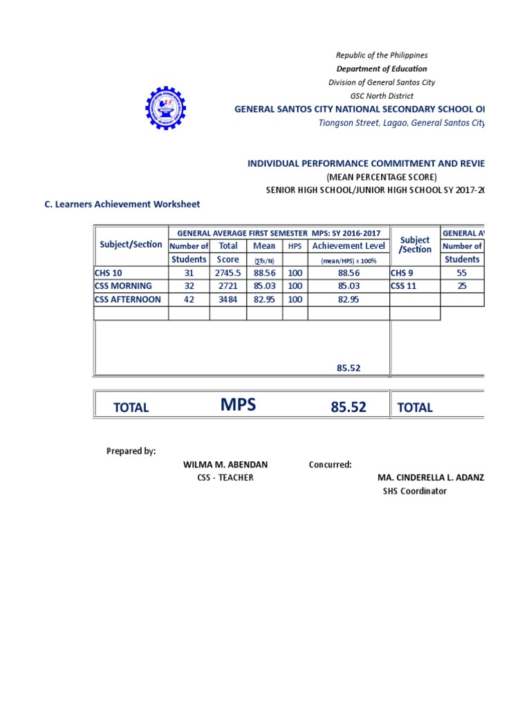 Mps Template | PDF | Educational Stages | Students