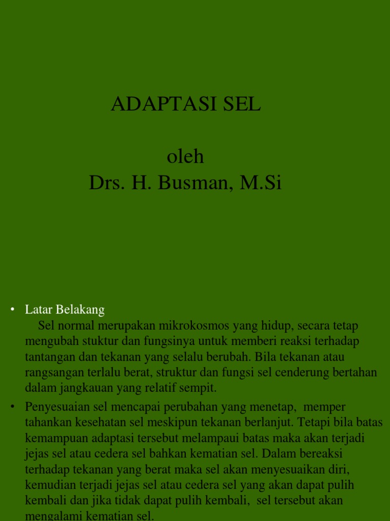 Adaptasi dan Cedera Sel | PDF
