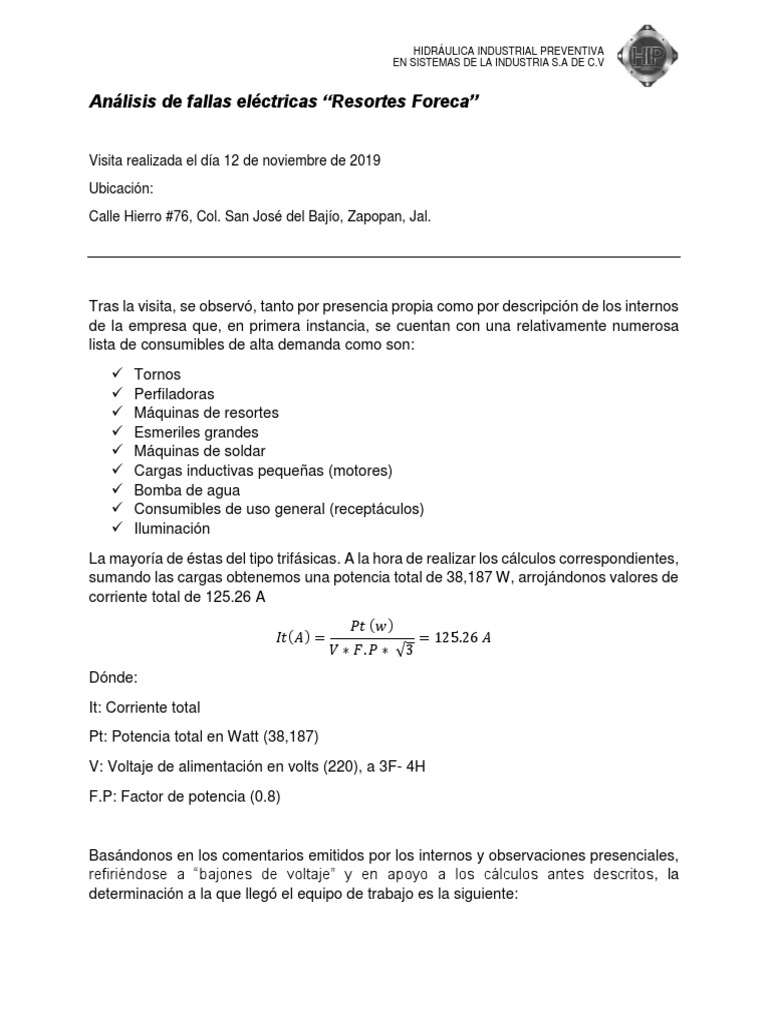 Formato de Análisis de Fallas | PDF | Energia electrica | Voltio