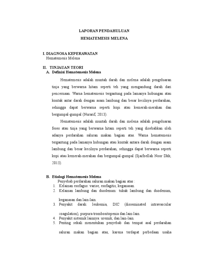 LP Hematemesis Melena | PDF