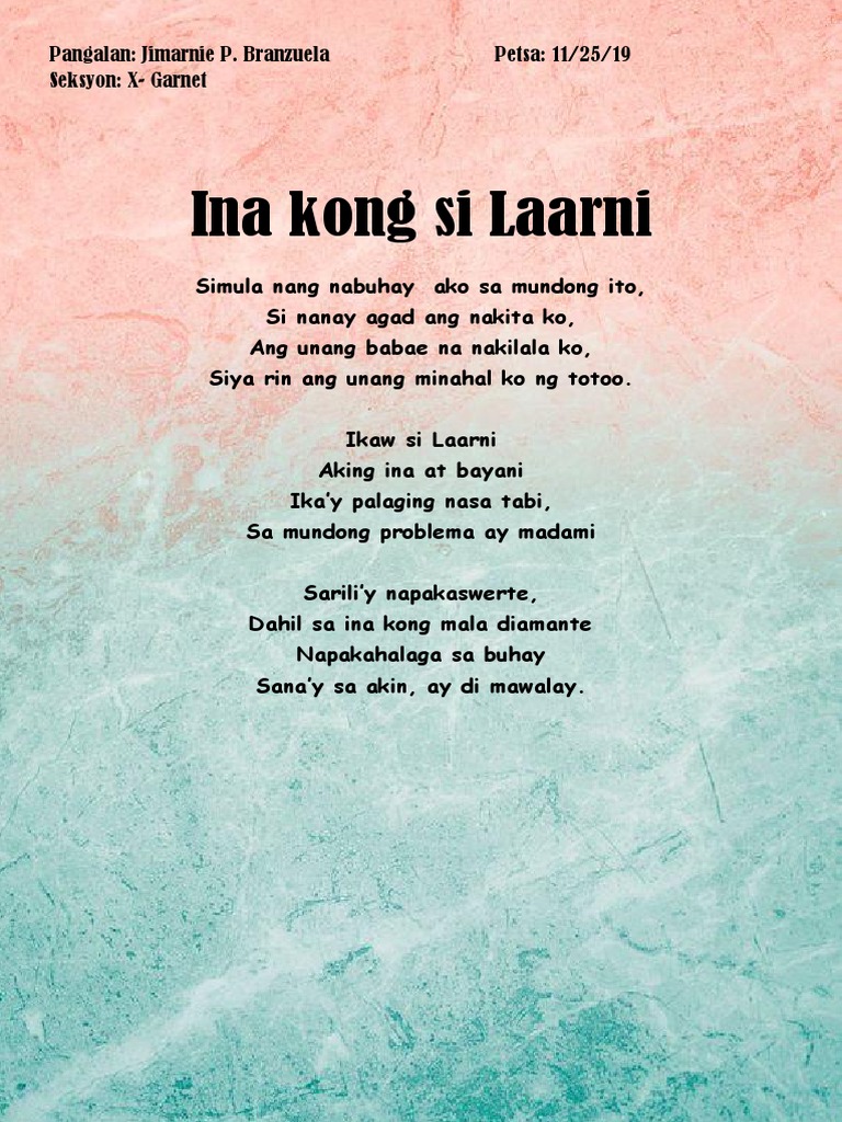 Tula para Sa Aking Inay Fil10 | PDF