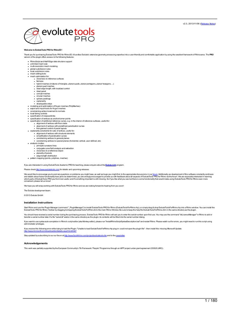 Evo Lute Tools For Rhino | PDF | Online And Offline | Polygon
