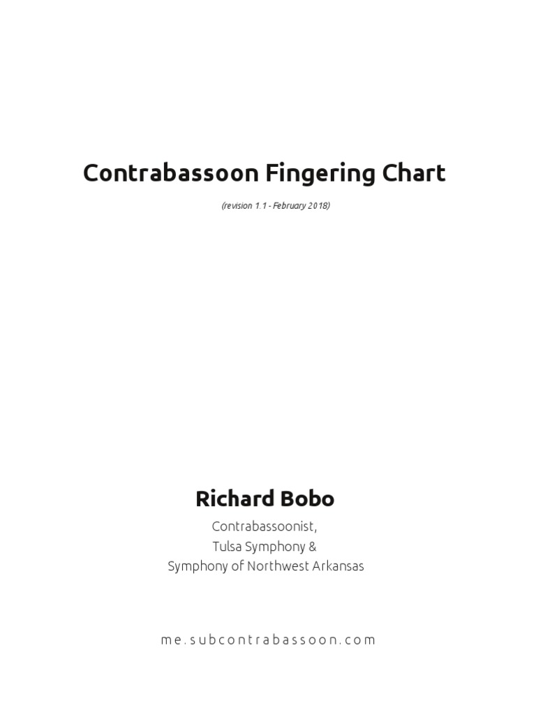 Contrabassoon Fingering Chart | PDF | Bassoon | Aerophones