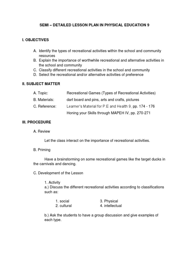 Semi Detailed Lesson Plan | PDF | Lesson Plan | Applied Psychology