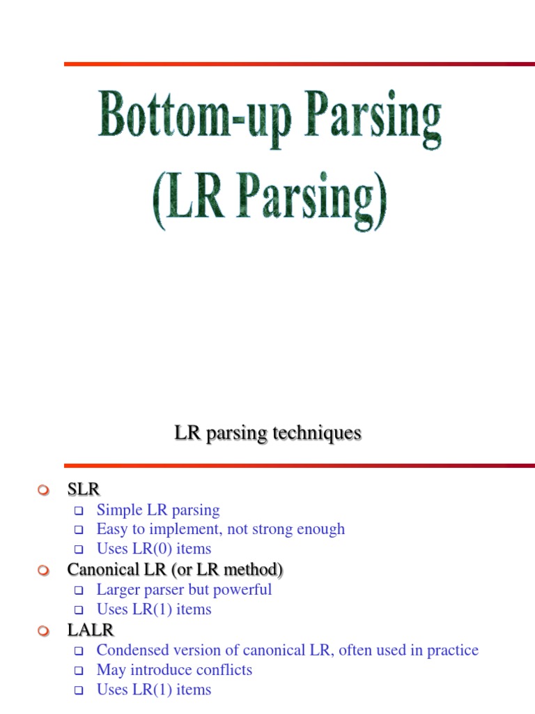 LR Parsing Methods | PDF | Parsing | Formalism (Deductive)