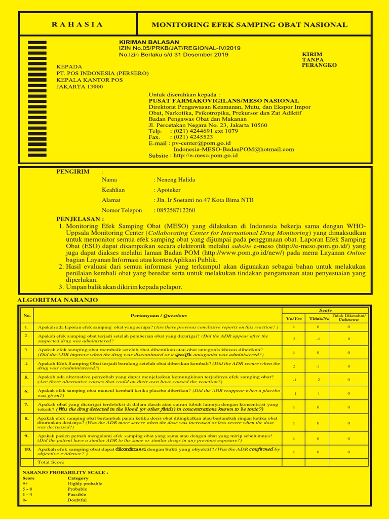 Form Kuning MESO 2 | PDF