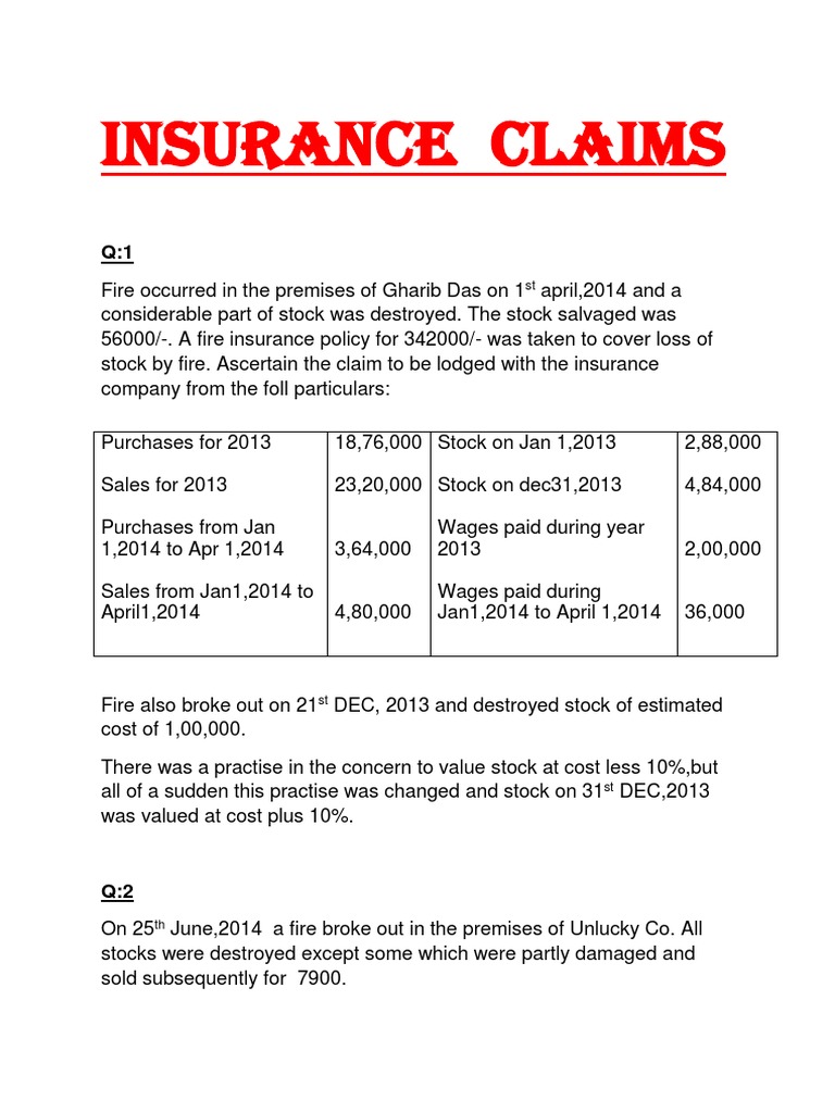 Insurance Claims | PDF