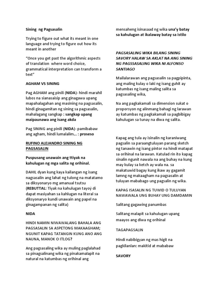 Sining NG Pagsasalin | PDF