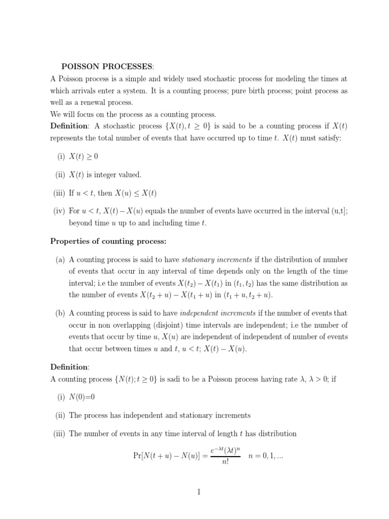 Poisson Process | Download Free PDF | Stochastic Process | Poisson ...