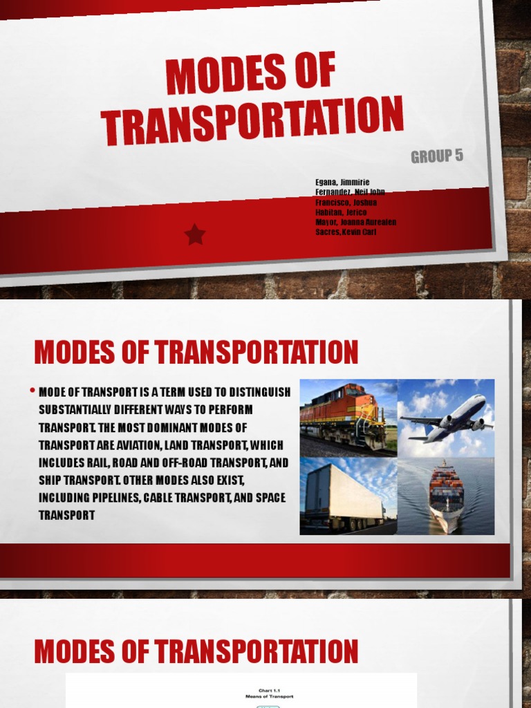 Modes of Transportation FINAL | PDF | Mode Of Transport | Transport