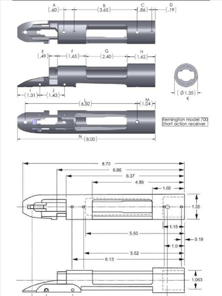 5a6z4 Remington 700 Action Blueprints | PDF