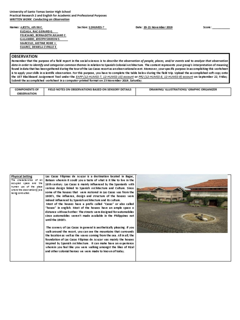 Field Trip Observation and Survey | PDF | Philippines | Science