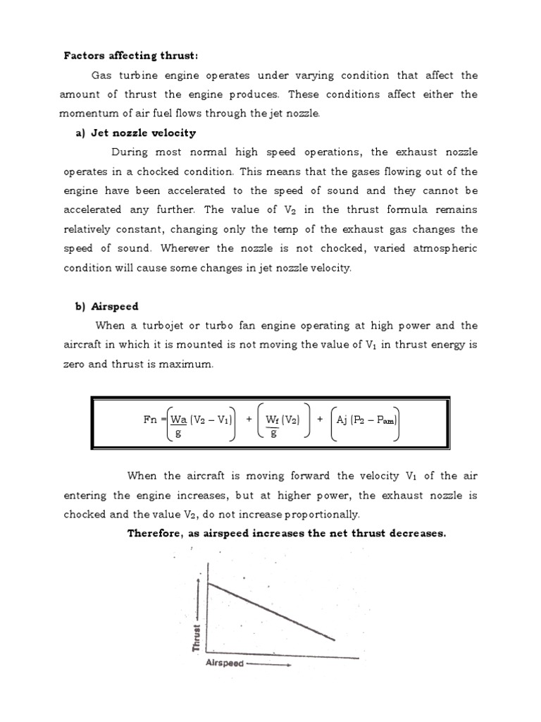 Factors Affecting Thrust | PDF | Jet Engine | Thrust