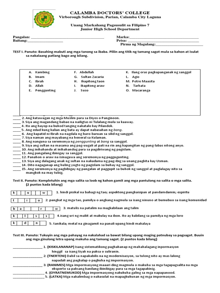 Grade 7 Filipino | PDF
