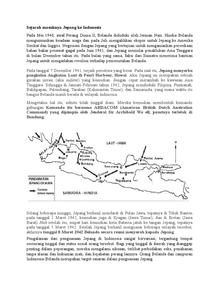 Sejarah Jepang Masuk Ke Indonesia | PDF